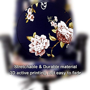 WOMACO Printed Office Chair Covers, Stretch Computer Universal Boss Modern Simplism Style High Back Chair Slipcover - Peony, Large