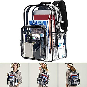 MATEIN Clear Bookbag, Anti Theft Transparent College School Backpack for Women Fits 15.6 inch Laptop