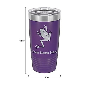 LaserGram 20oz Vacuum Insulated Tumbler Mug, Tree Frog, Personalized Engraving Included (Dark Purple)