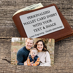 EAQ Personalized Wallet Insert, Custom Engraved Metal Card with Design, Message Card Gift for Dad, Husband, Boyfriend - Custom