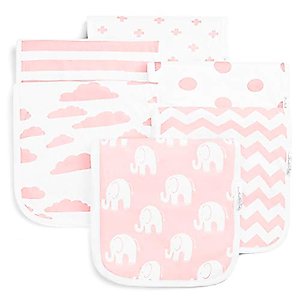 BaeBae Goods Burp Cloths for Baby Girl - Ultra Absorbent Burping Rags - Anti Shrink Unisex Burpy Clothes - Super Soft Jersey Cotton, Large 21"x10" - Thick for Newborn Cloth Diapers - 6 Pack