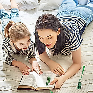 10 Pcs Bookmarks with Tassels Acrylic Bookmarks Resin Plant Bookmark with 10 Pieces Green Tassels Plant Reading Transparent Bookmark for Women Teacher Kids Book Lovers