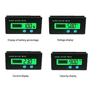 Taidacent BMS LCD Monitor Isolated RS485 Battery Meter RS485 Modbus Energy Meter Lithium Battery Voltage Current Coulomb Display