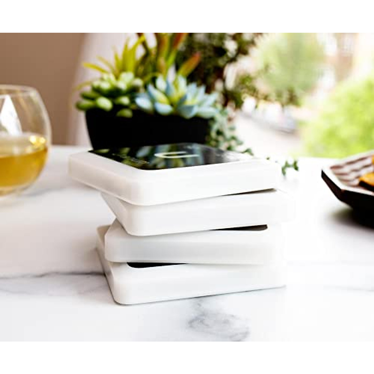 ThinkGeek Radioactive Elements Glowing Coaster Set - Radium, Plutonium, Uranium, and Thorium - Set of 4