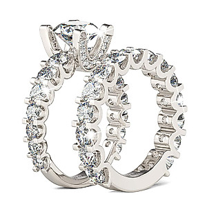 Jeulia 3.5 Carat Round Cut Sterling Silver Wedding Ring White Diamond Cubic Zirconia Bridal Engagement Rings Solitaire Bridal Set Anniversary Valentine’s Gift with Beautiful Jewelry Box (8)