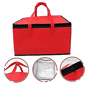 EXQUIMEUBLE Insulation Bags Thermal Lunch Bag Food Transport Bag Car Insulated Bag Cake Decorations Food Decor Pizza Warmer Bags Insulated Delivery Bags for Hot Food Insulated Delivery Bag Red