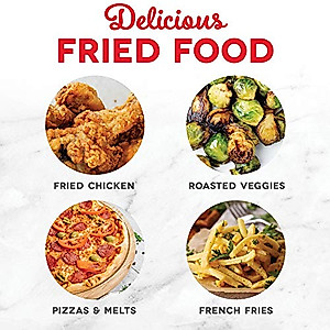 DASH Tasti-Crisp™ Digital Air Fryer with AirCrisp Technology, Custom Presets, Temperature Control, and Auto Shut Off Feature, 2.6 Quart - Red