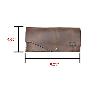 Hide & Drink, Folio Wallet, Holds Up to 10 Cards/Internal Pouch for Coins or SD Cards/Flat Bills/Travel/Case/Stylish/Vintage, Handmade :: Bourbon Brown