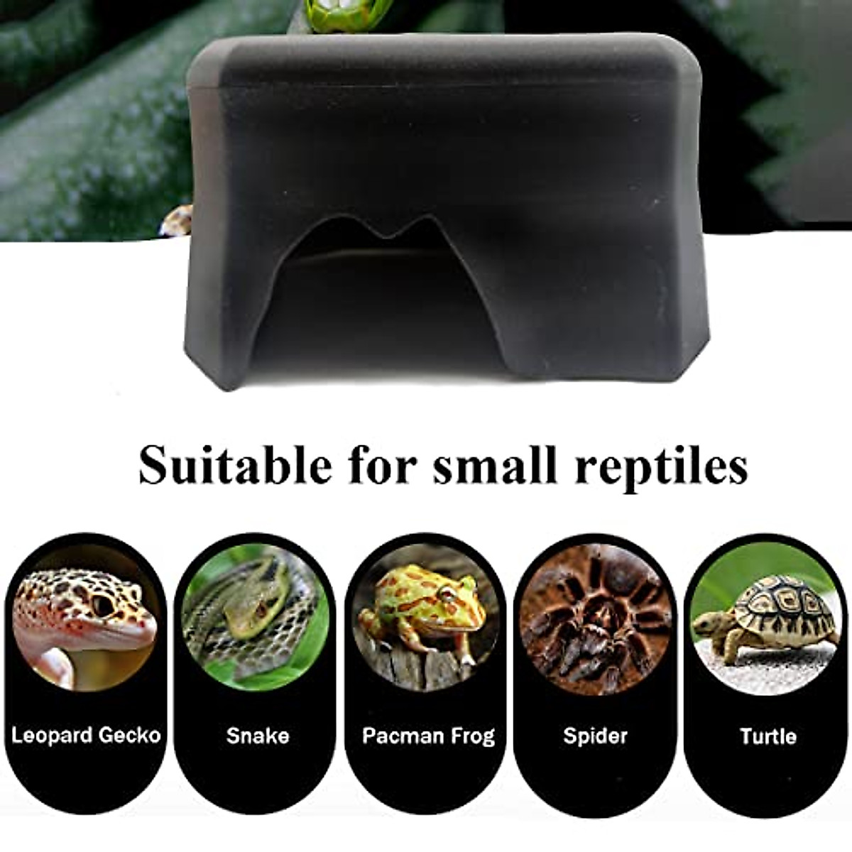 Reptile Hideout Box with Sink Humidification Hide Cave Lizard Hideaway with Water Increase Humidity Amphibian Habitat Decor for Lizard Snake Chamelon Frog Turtle Iguana Gecko