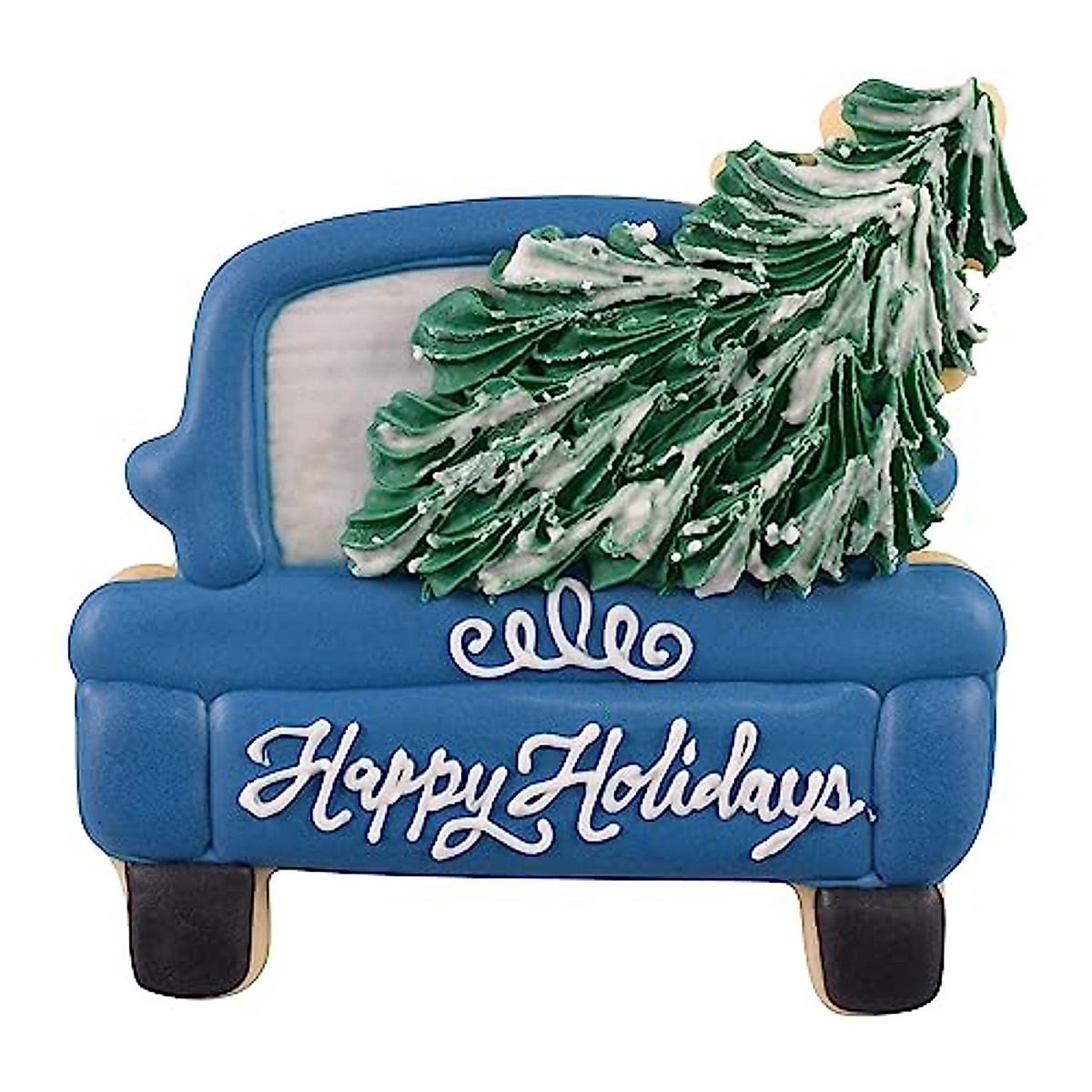 R & M International 8012 Truck with Christmas Tree Shaped Tinplated Steel Cookie Cutter, 3.25", Gift Tag Carded