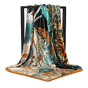 RIIQIICHY Head Scarf for Women Like Silk Satin Scarf for Hair Wrapping at Night Bandana Square Scarf for Sleeping 35 Inch