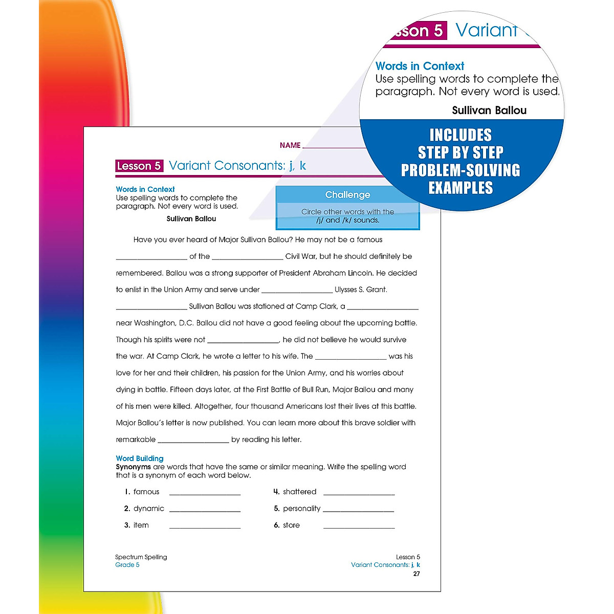 Spectrum 5th Grade Spelling Workbooks, Ages 10 to 11, Spelling Grade 5 Workbooks Covering Vowels, Blends & Digraphs, Practice Building Spelling Skills, Vocabulary, and Dictionary Skills