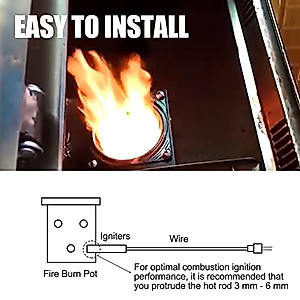 lesolar Fire Burn Pot and Hot Rod Igniter Kit, Fire Burn Pot Replacement Parts for Pellet Grill with Screws and Fuse, Compatible with Traeger & Pit Boss Wood Pellet Grill Smoker