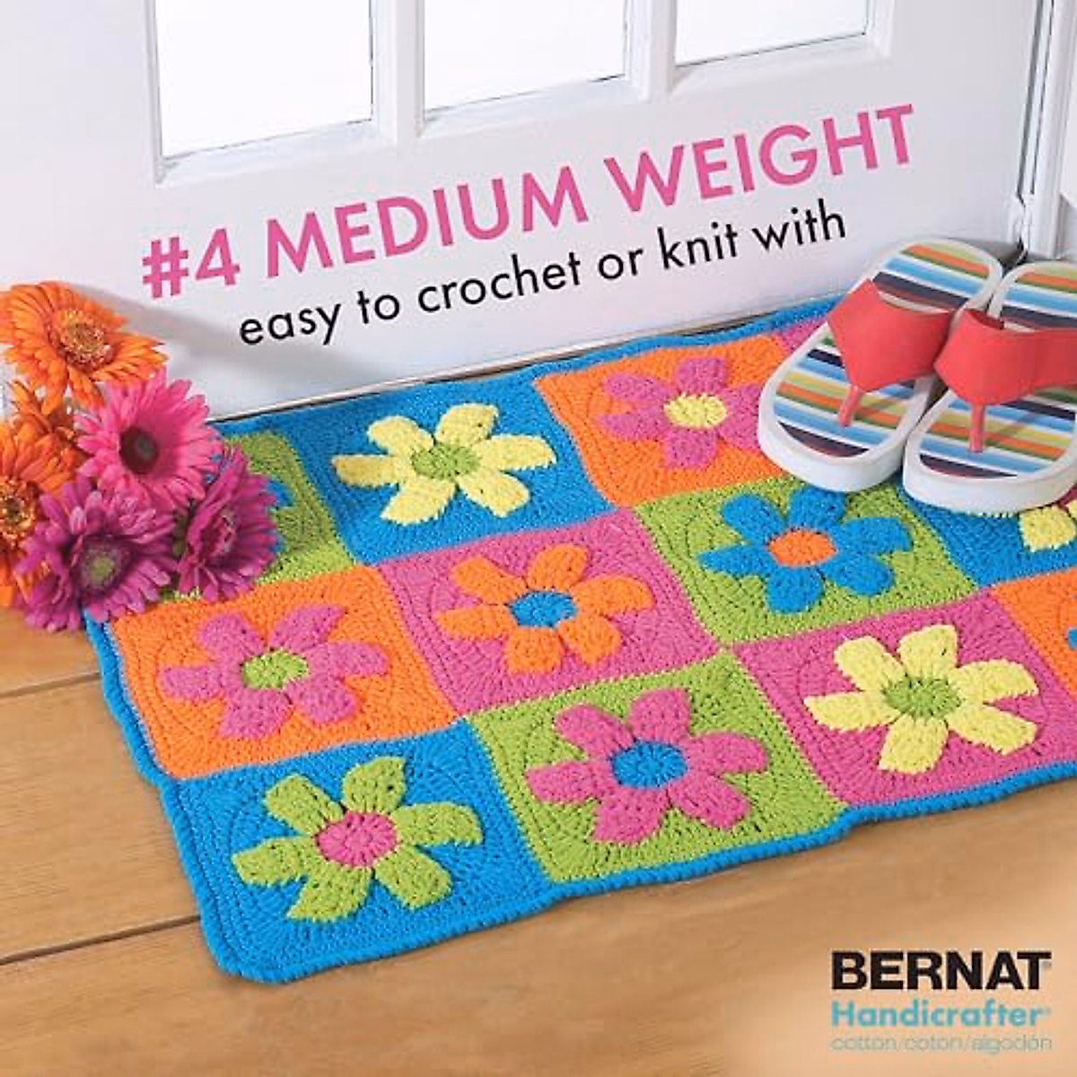 Bernat Handicrafter Cotton French Blue Yarn - 6 Pack of 50g/1.75oz - Cotton - 4 Medium (Worsted) - 80 Yards - Knitting/Crochet