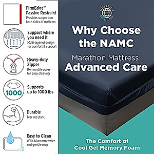 North American Mattress NAMC Bariatric Marathon Memory Foam Advanced Care 80" x 35" x 7" up to 1000 lbs