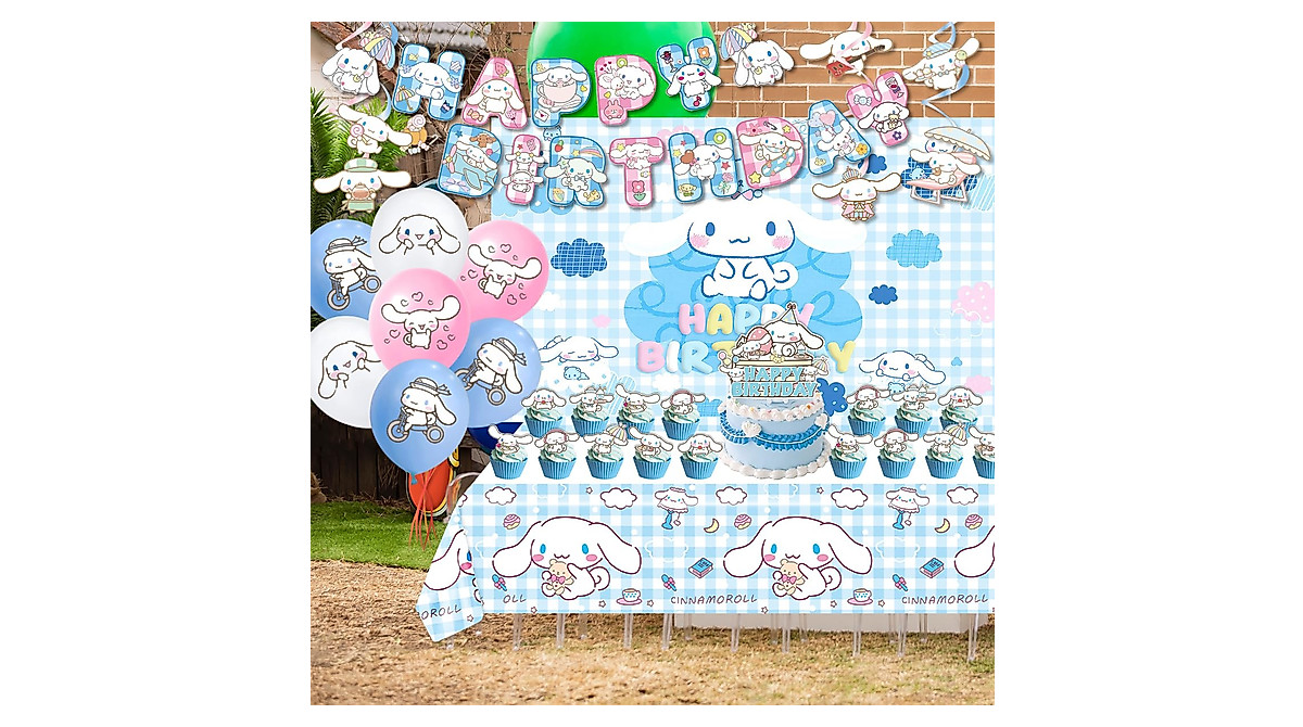 Cinnamoroll Birthday Decorations Party Supplies Set | Kids Theme Party