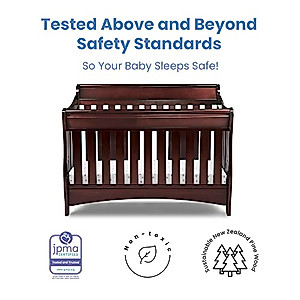 Delta Children Bentley S Series 4-in-1 Convertible Baby Crib, Black Cherry Espresso
