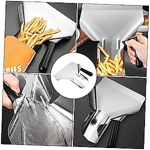Zerodeko 3pcs Stainless Steel Chip Spatula Plastic Ice Scoop Spatula Metal Ice Scoop for Ice Bucket Stainless Steel French Fry Scoop French Fry Portion Scoop Plastic Fry Scoop Black Fries