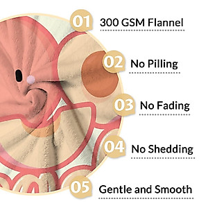 Peach Blanket for Girls - 40x50 Inches Flannel Blankets - Soft Fuzzy Plush Throws Gift - Pink Funny Throw Blanket for Couch, Sofa