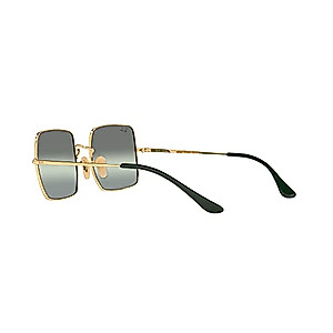 Ray-Ban Women's RB1971 Square Sunglasses, Gold/Green Mirrored Polarized, 54 mm