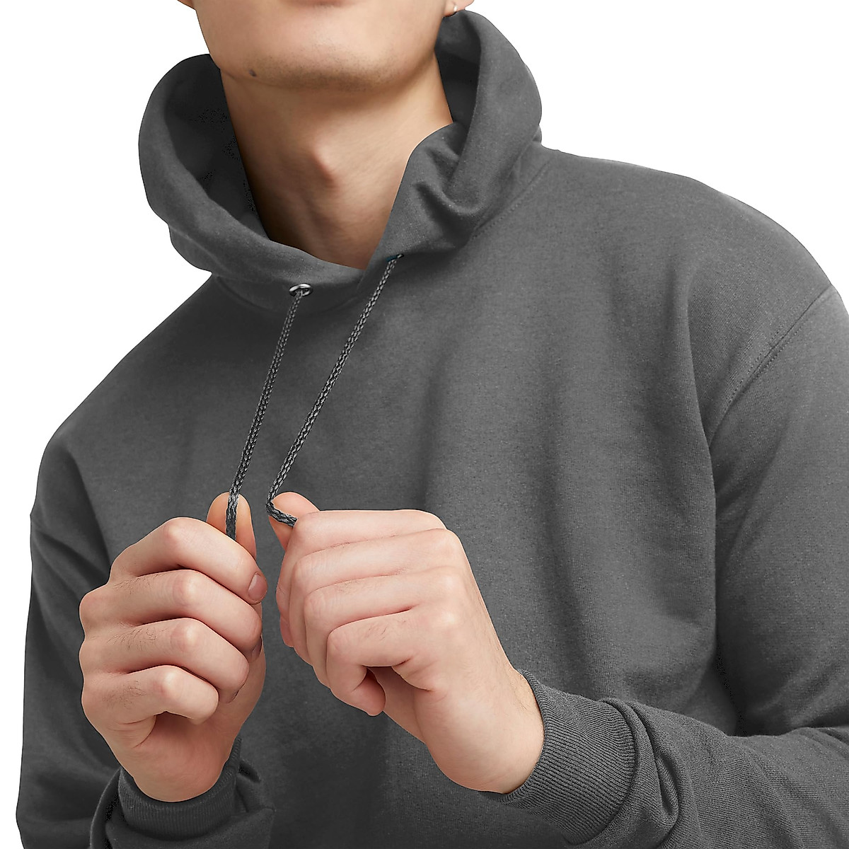 Hanes Men's Pullover EcoSmart Hooded Sweatshirt, Smoke Grey, X-Large