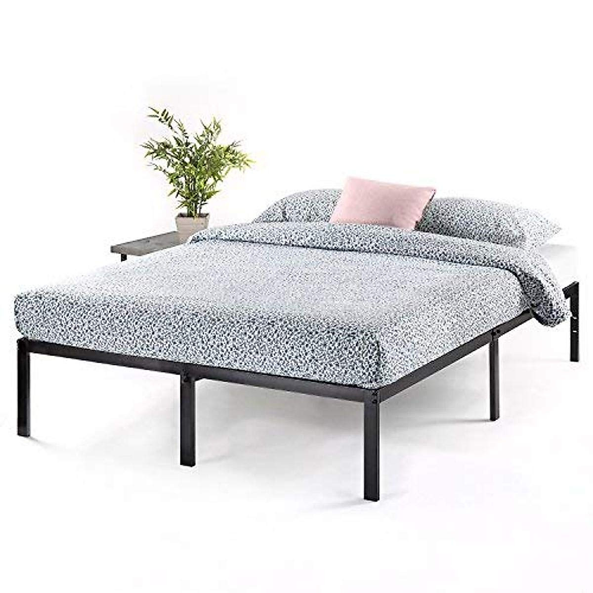 Best Price Mattress Queen Bed Frame - 14" Metal Platform Bed Frame and Full Bed Frame - 14" Metal Platform Bed Frame (w/Heavy Duty Steel Slat Mattress)