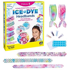 Creativity for Kids Ice Dye Headbands Craft Kit - Create 5 DIY Tie Dye Headbands, Arts and Craft Tie Dye Kit, Gifts for Kids Age 7, 8-12+