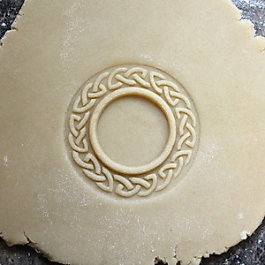 Fun Food Tools, Wood Cookie Stamp, 2.5 Inch (Celtic Frame CS-033)