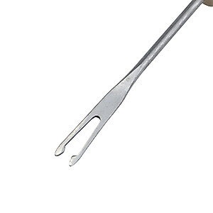 Antrader Set of 12 Marshmallow Roasting Fork Set 4.9" Stainless Steel Cheese Fondue Forks with Heat Resistant Wood Handle for Chocolate Fountain, Melted Cheese and Fruit