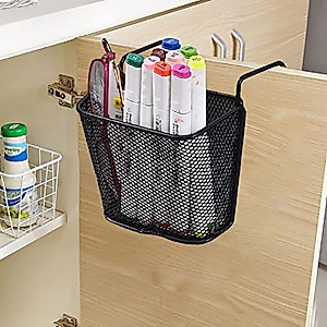 kekafu 2Pcs Office Desktop Storage Organizer Shelf Baskets Iron Wire Desk Sundries Storage Rack Office Cubicles Hanging Basket Shelf Corner Hanging Shelf Iron Basket