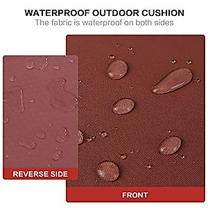 Faible Poisson Outdoor Bench Cushion, 36 x 18 Inch Waterproof Porch Swing Cushions Garden Patio Furniture Cushions with Handle and Anti-Slip Straps for Indoor Backyard Seat Pads, Burgundy