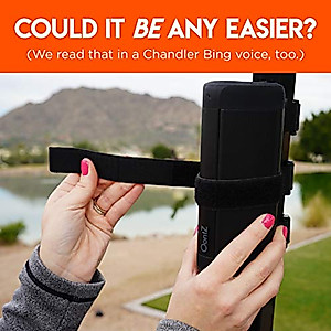 ECHOGEAR Portable Speaker Mount with Carabiner for Boats, Bikes & Golf Carts - Adjustable Strap Securely Holds Any Bluetooth Speaker Under 3.8" Wide