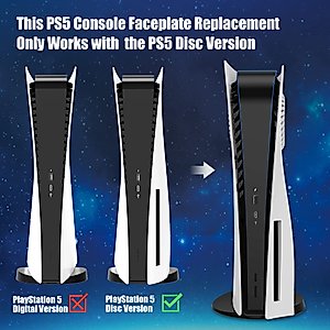 Heiko Premium ABS Replacement Shell for PS5 Disc Edition, Upgrade Your Console with This Heiko Replacement Shell Featuring Cooling Vents and a Sleek Design, Easy to Install and fits Perfectly(White)