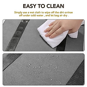 XPCARE 6Pack Reusable Grocery Bags - Heavy Duty Reusable Shopping Bags with Box Shape to Stand Up, Stay Open, Fold Flat - Foldable Grocery Tote Bag with Long Handles & Reinforced Bottom Grey