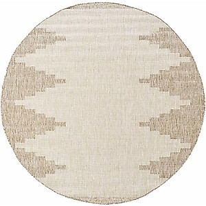 BoutiqueRugs Djugun Moroccan Geometric Area Rug - Outdoor Safe - Performance Rug for Porch, Patio, Entryway - High Traffic Rug - Beige, Cream, Tan, Brown - 2' x 2'11" (2x3 Small Area Rug)