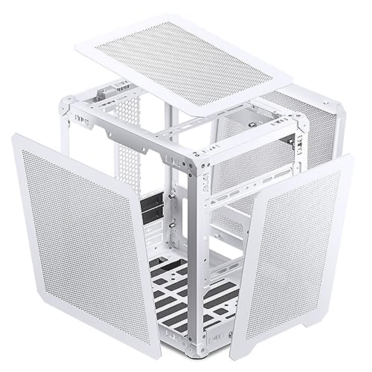 JONSBO C6 White Mini MATX Mesh Case,Simple Compact Desktop Micro ATX Chassis,Upper Cover/Side Panel Tool-Free Open pc case, ATX Power Bite (L185mm Max.),Support 75mm CPU Cooler,GPU200-255mm