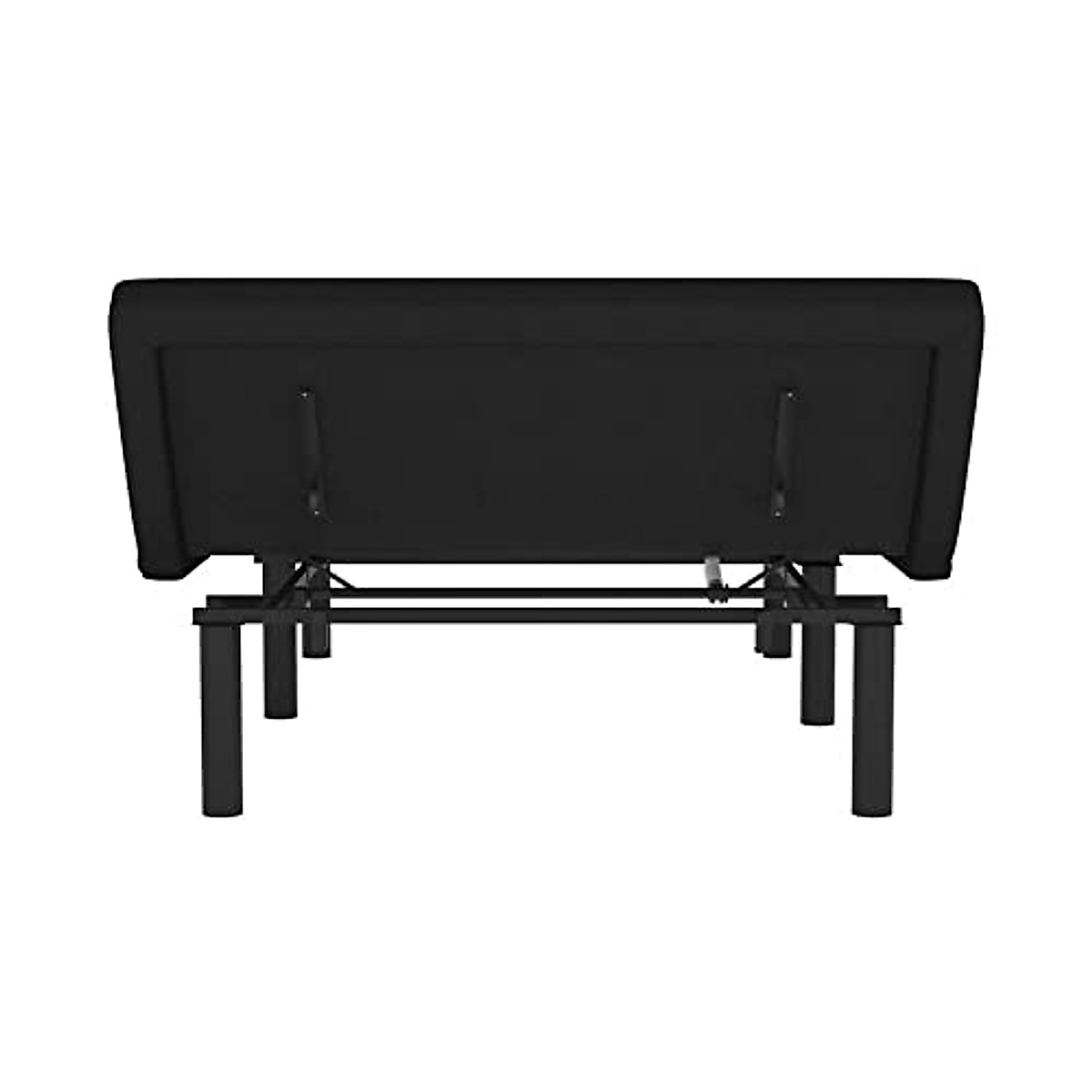 Flash Furniture Selene Adjustable Bed Base-Black Anti-Skid Upholstery-Height Adjustable Legs-Programmable Wireless Remote-Independent Head/Foot Incline-Full