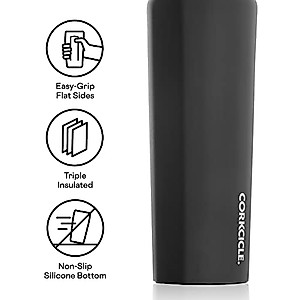Corkcicle Canteen - Water Bottle and Thermos - Keeps Beverages Cold for Over 25, Hot for Over 12 Hours - Triple Insulated with Shatterproof Stainless Steel Construction - Matte Black - 25 oz.