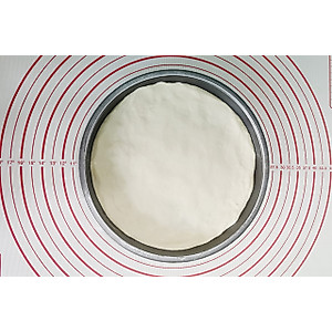 silicone pastry mat non stick baking mat with measurement fondant mat with three sizes for silicone baking mat, counter mat, dough rolling mat,fondant/pie crust mat. (l, Red)