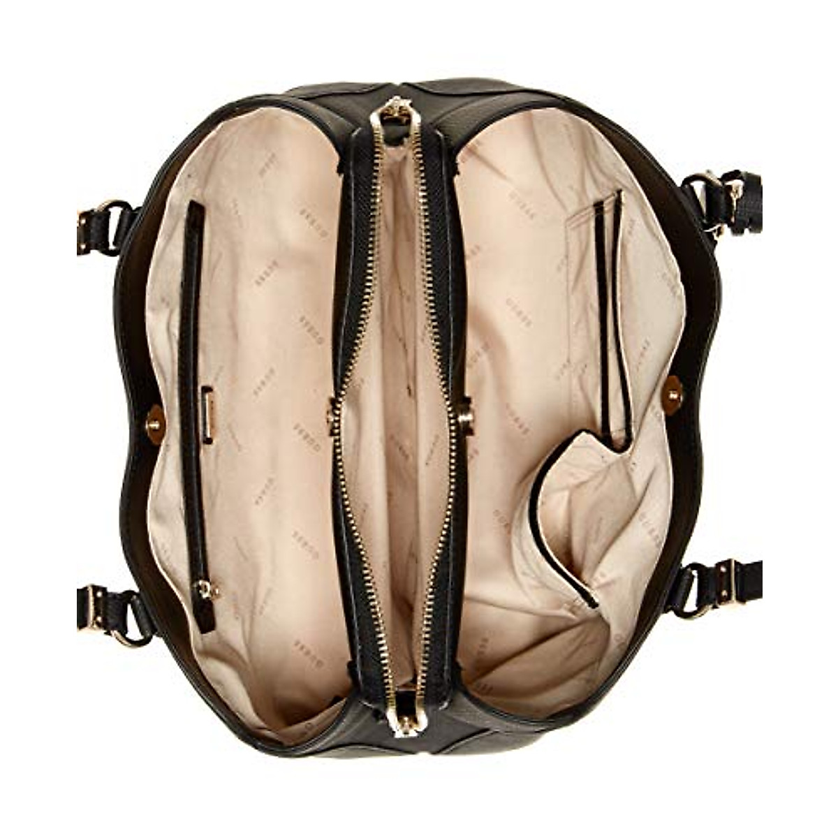 GUESS womens Satchel, Satchel Shoulder Bag, Black, One Size US