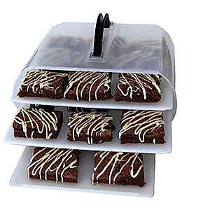 Cookie and Cake Carrier Container with Handle and Lid 4 Trays Cupcake Storage Transport Holder Box 2 Devil Eggs Trays Included