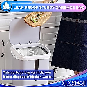 OKKEAI 3 Gallon Small Trash Bags 120 Counts White Garbage Bags Small Bathroom Trash Can Bags 10L Wastebasket Liners for Home Office Kitchen,White fit 10L -15 Can