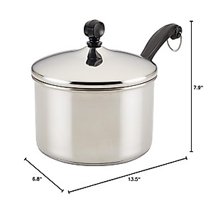 Farberware Classic Stainless Steel Sauce Pan/Saucepan with Lid, 3 Quart, Silver