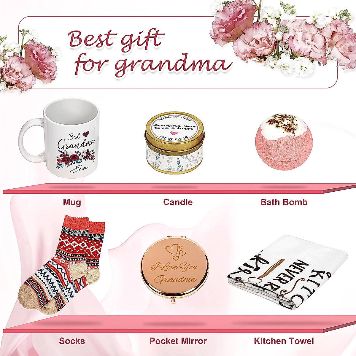 YACO STORE Grandma Gift Box | Birthday Gifts for Grandma,Nana Gifts - Grandma Christmas Gifts from Grandchildren, Great Grandma Gifts