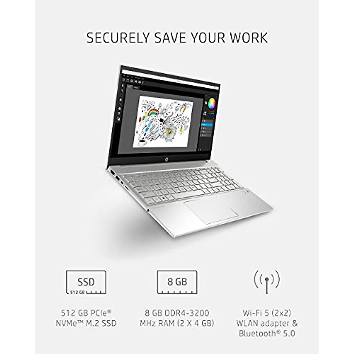 HP Pavilion 15 Laptop, AMD Ryzen 5 5500U, 8 GB RAM, 512 GB SSD, 15.6” HD Touchscreen, Windows 10 Home, Thin, Lightweight Computer with Webcam, Business, Study, & Entertainment (15-eh1010nr, 2021)