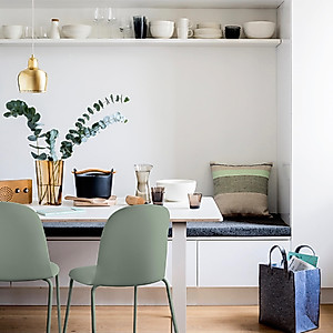 2xhome Set of 4 Modern Stackable Armless Dining Chairs, Plastic Shell Seat with Metal Legs for Indoor Outdoor Home Kitchen Patio Cafe, Green