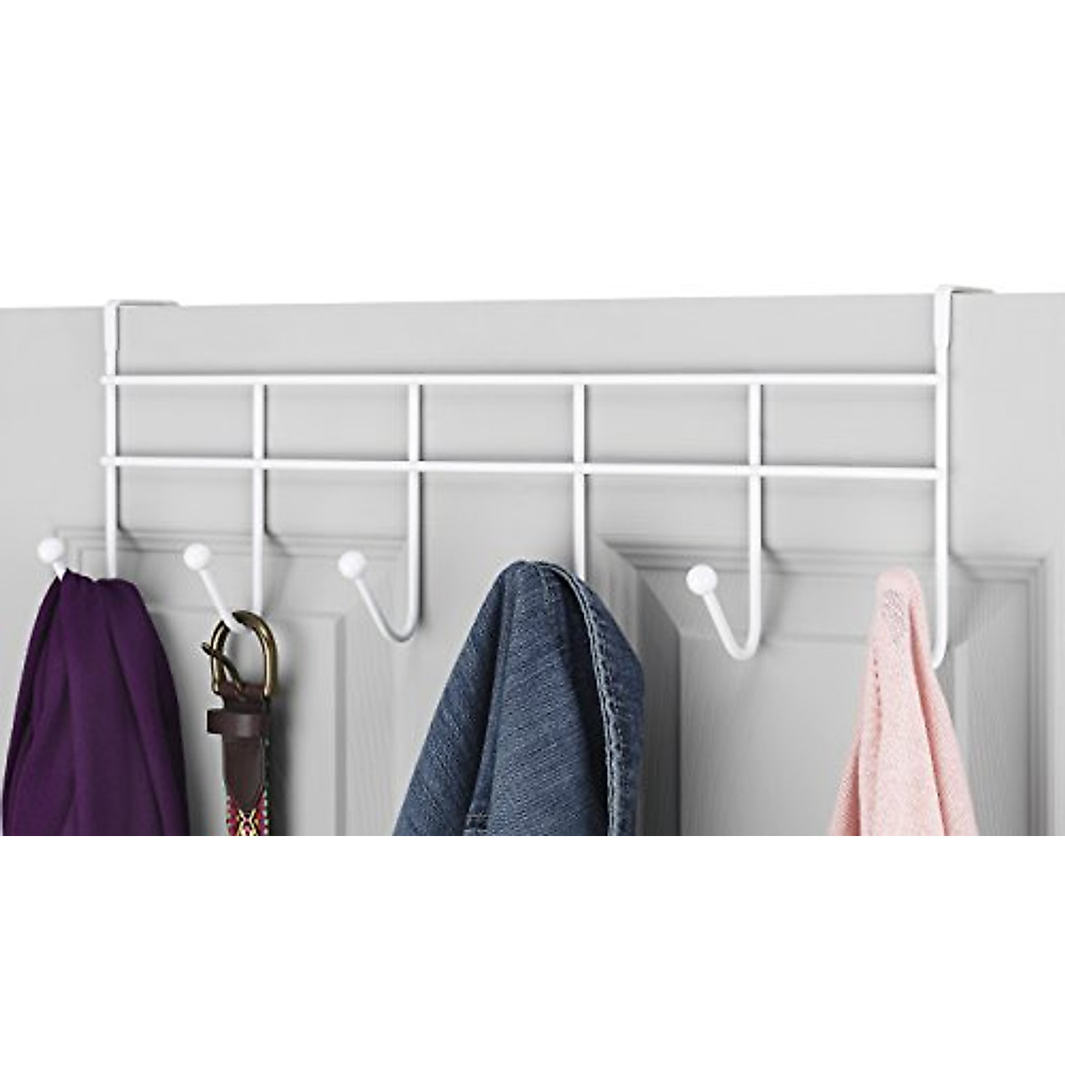 Whitmor Over the Door 6 Hook Rack White