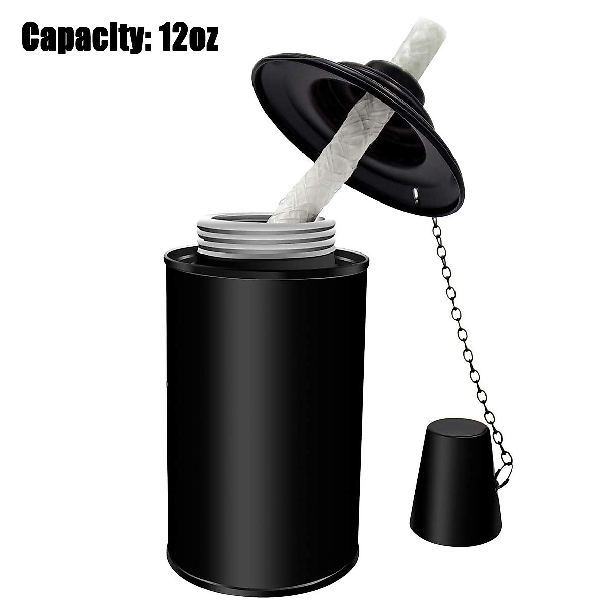 SUNYPLAY Torch Canisters, 12 oz Bamboo Torch Refill Canister, 4 Pack Replacement Outdoor Torch Canister with Wicks and Covers for Luau Party, DIY Garden Torch Decor