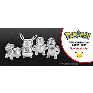 Pokémon 8" Silver Pikachu 25th Anniversary Plush - Officially Licensed - Quality & Soft Stuffed Animal Toy - Limited Edition - Collectible Stuffed Animal Toy - Great Gift for Kids, Boys, Girls