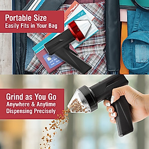 2.5" Large Electric Grinder Herb Grinder, Auto Spice Grinder with Auto Dispensing (Black Red)